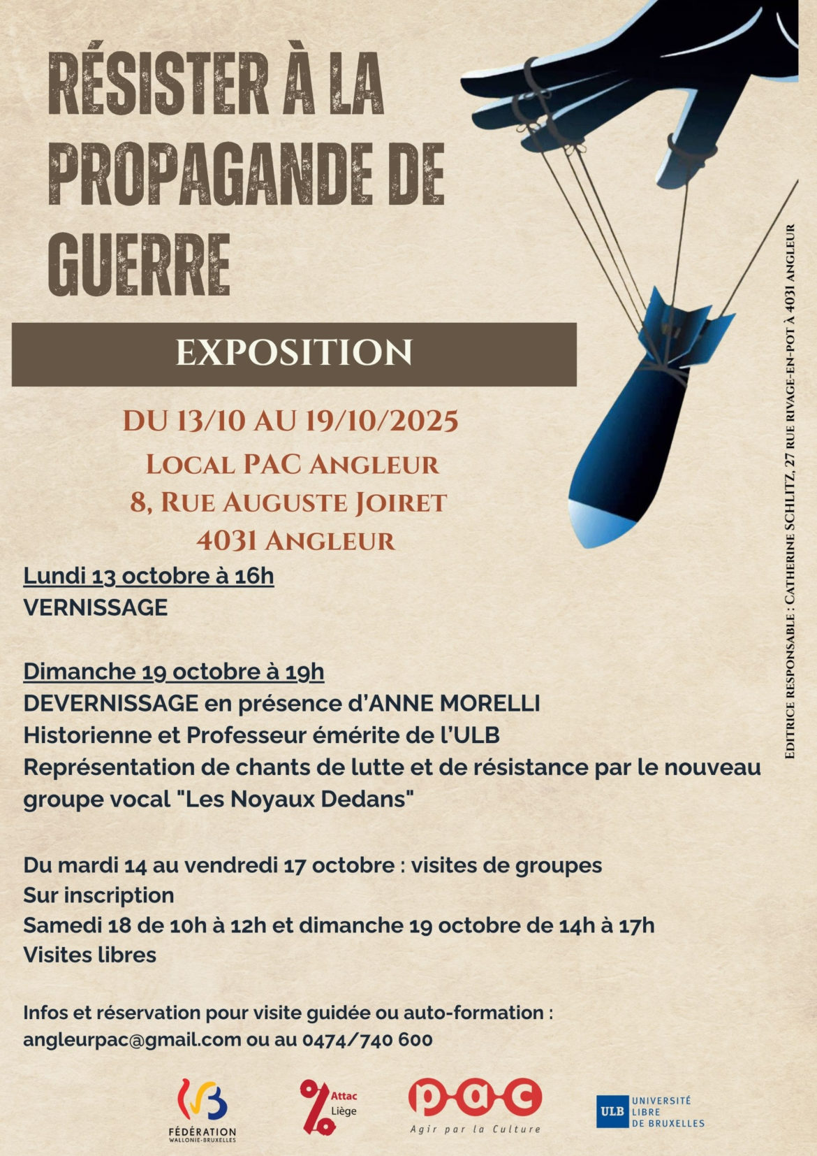 Exposition au PAC Angleur : Résister à la propagande de guerre - PAC